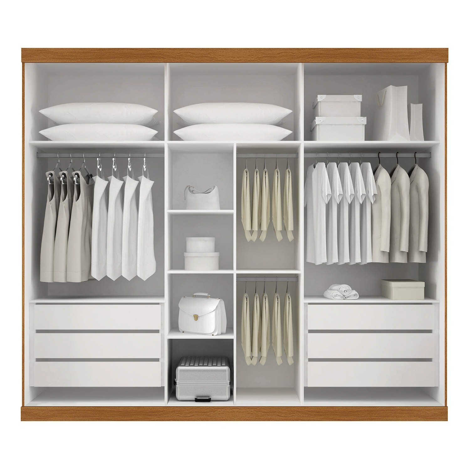 Guarda Roupa Casal 6 Portas 6 Gavetas Roma Bianchi Móveis Imbuia ...