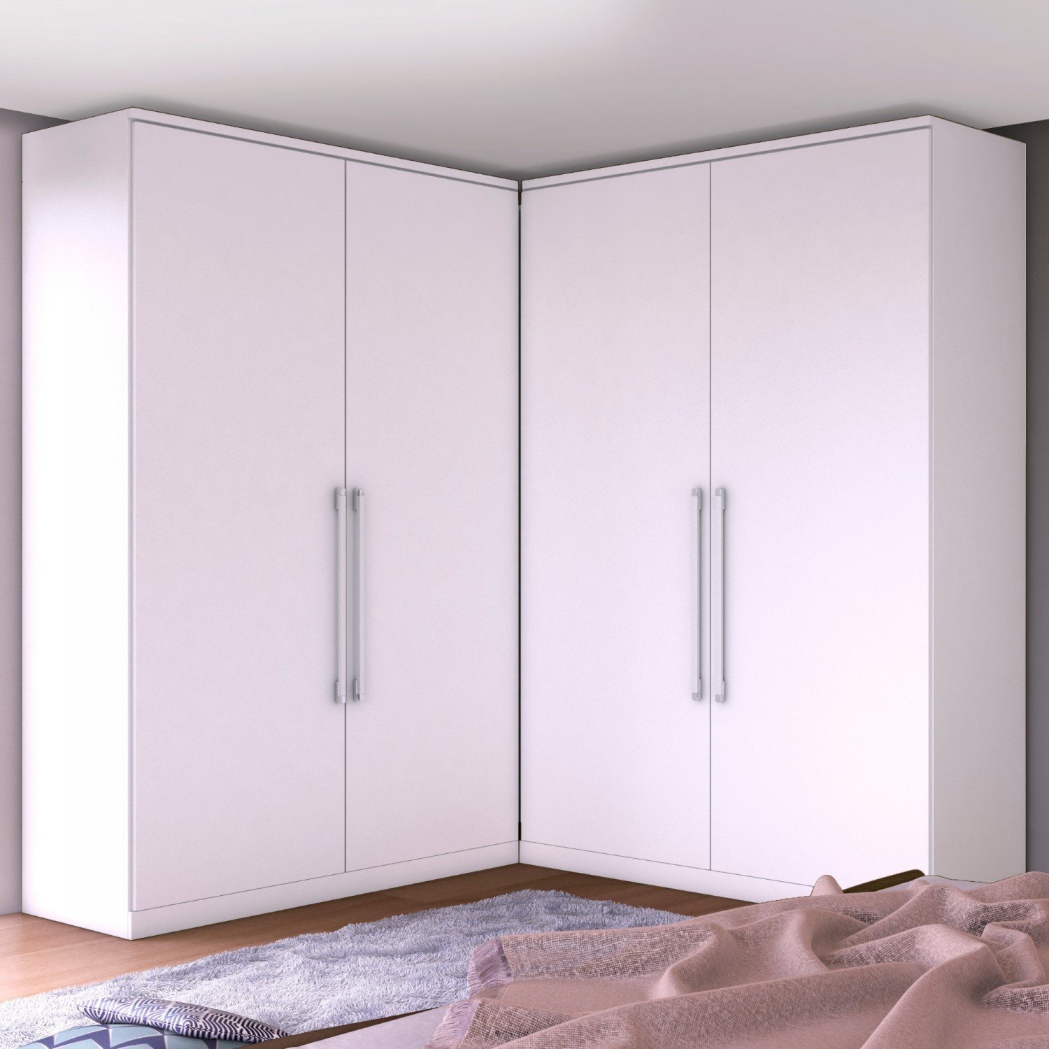 Guarda Roupa Casal de Canto 4 Portas 4 Gavetas Viena Móveis Europa ...