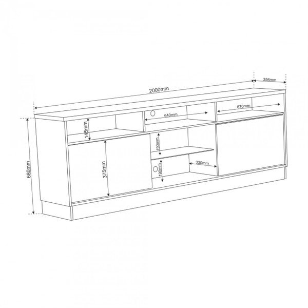 Rack para TV até 55 Polegadas com Espelho e Nichos Jady Espresso Móveis ...
