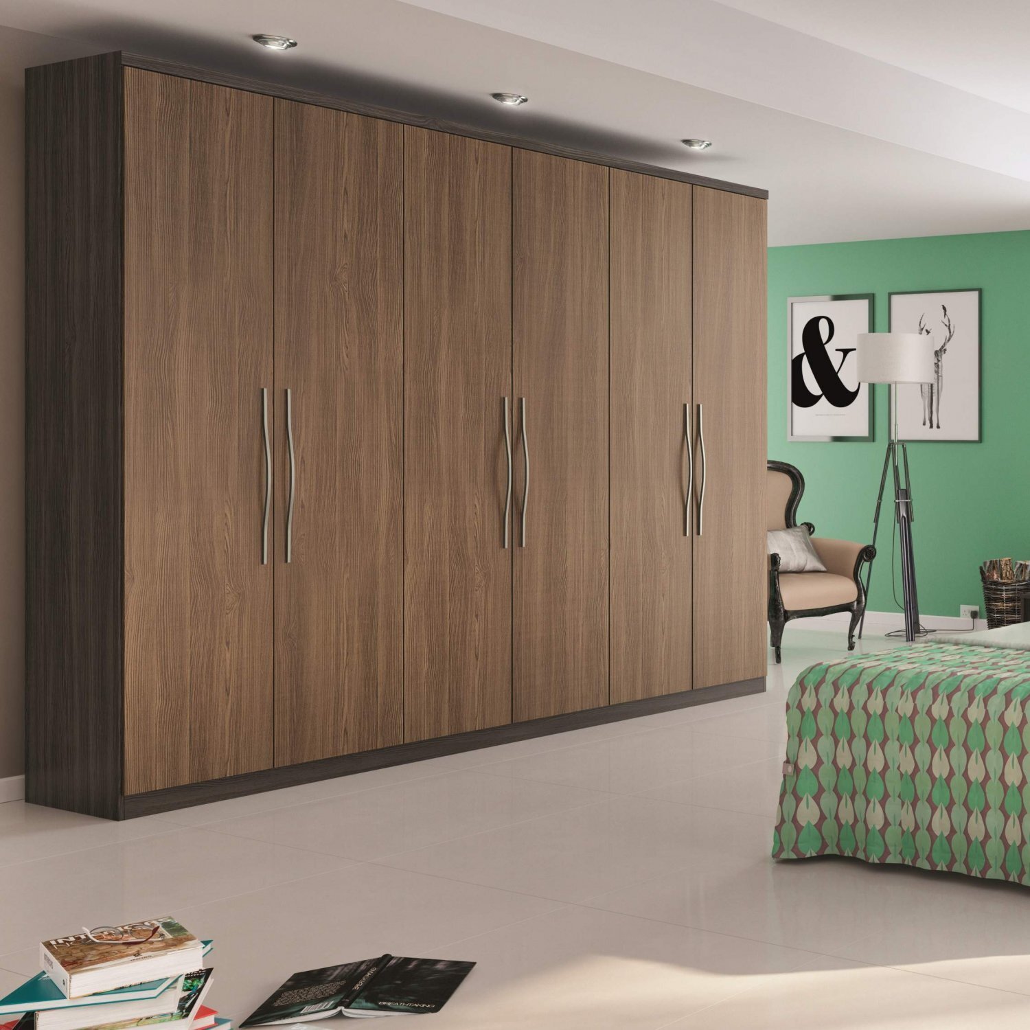 Guarda Roupa Casal 6 Portas 4 Gavetas Caribe Móveis Rimo Ébano/Freijó ...