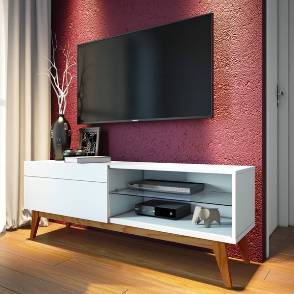 Rack para TV até 55 Polegadas 1 Gaveta Classic Retrô 52cmx146cm Imcal ...