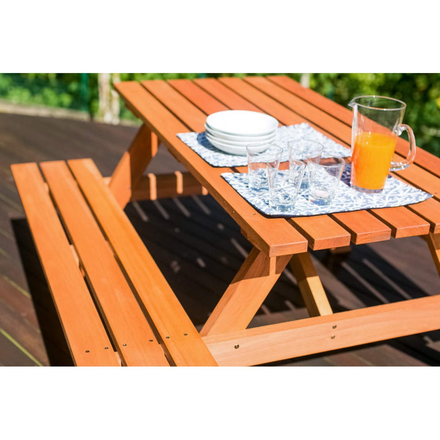 Mesa Picnic com 2 Bancos Madeira Maciça Ipanema Mestra Móveis Polisten ...