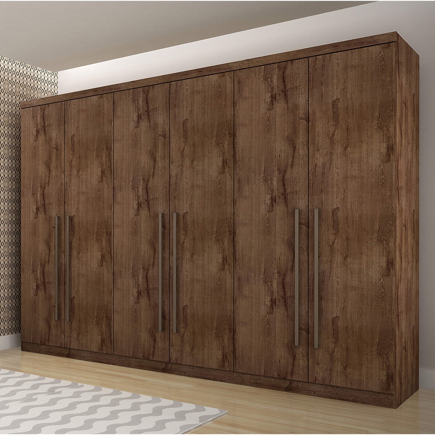 Guarda Roupa Casal 6 portas 8 Gavetas Bari Espresso Móveis Canela ...