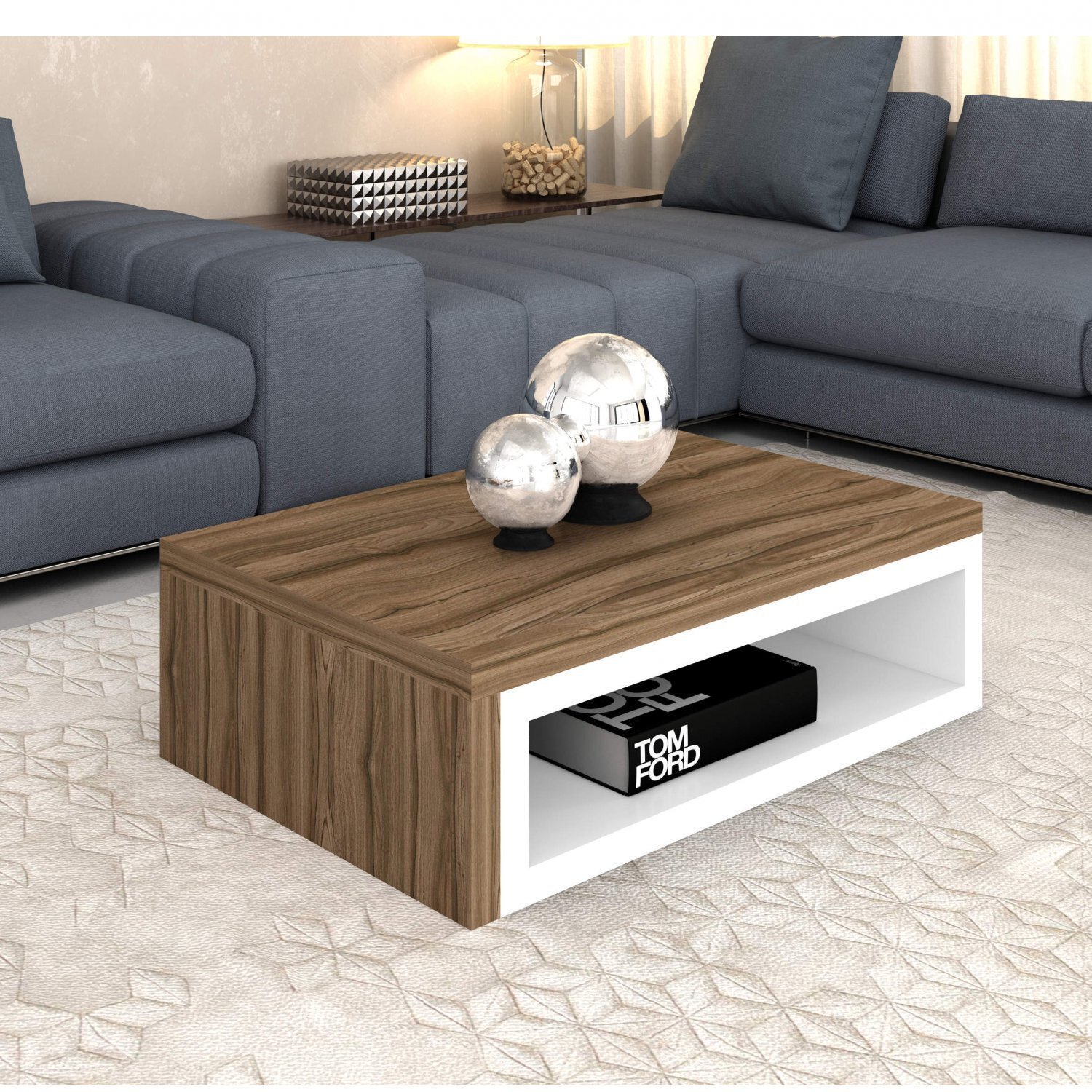 Mesa de Centro Retangular em MDF Sicília Espresso Móveis Madeirado ...