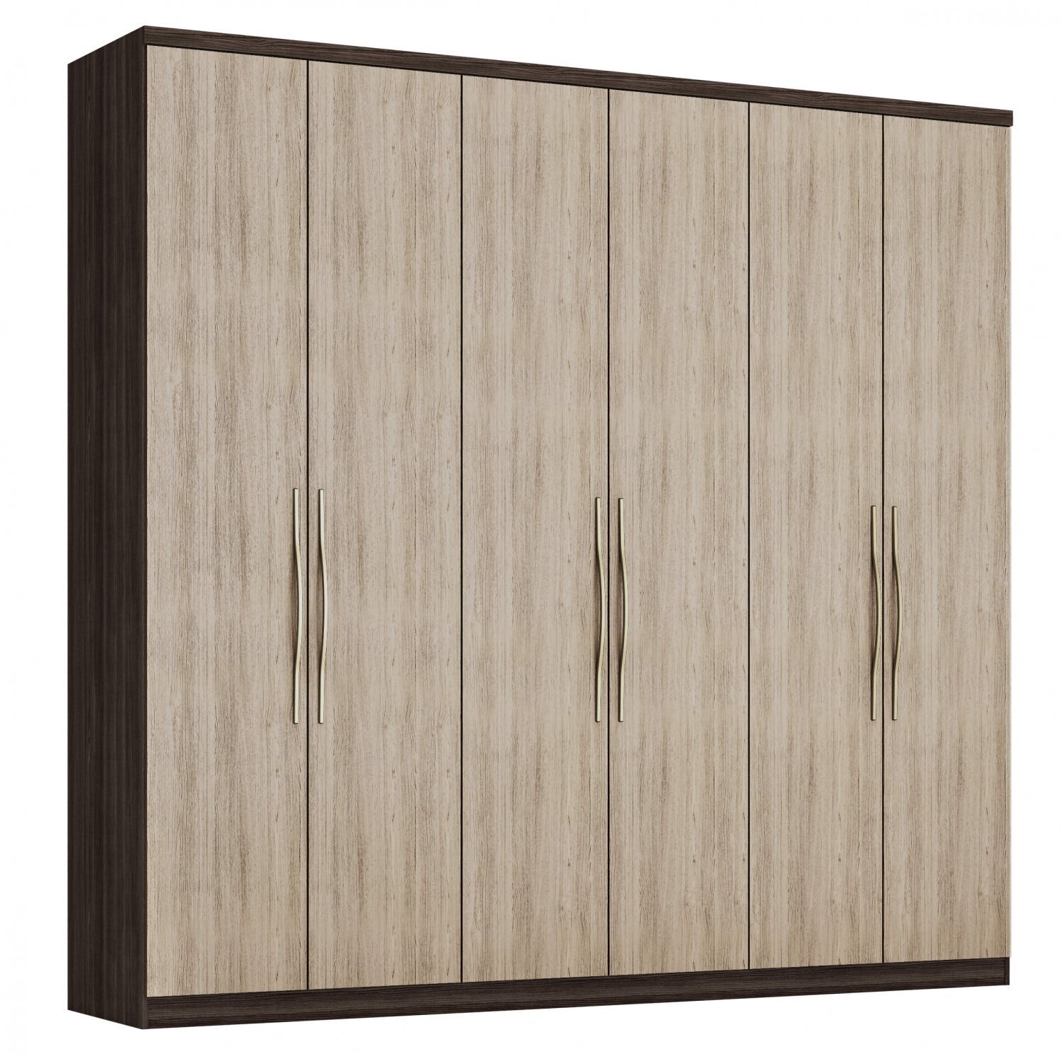 Guarda Roupa Casal 6 Portas 4 Gavetas Caribe Móveis Rimo Ébano/Savana ...