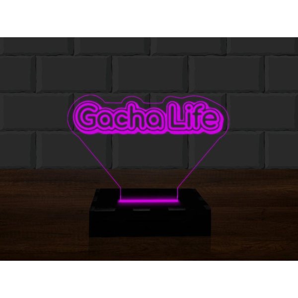 Luminária Led 3D Gacha Life Game Abajur 16 Cores e Controle ...