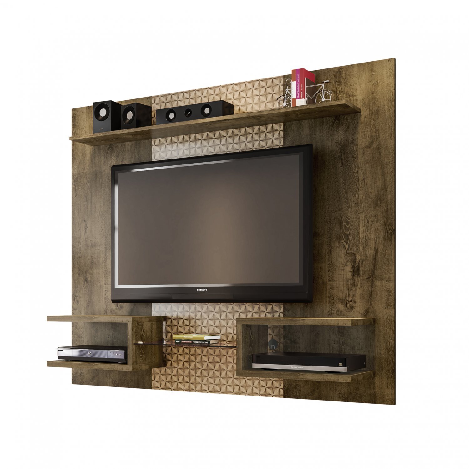 Painel para TV até 55 Polegadas Atlas Móveis Bechara Madeira Rústica ...