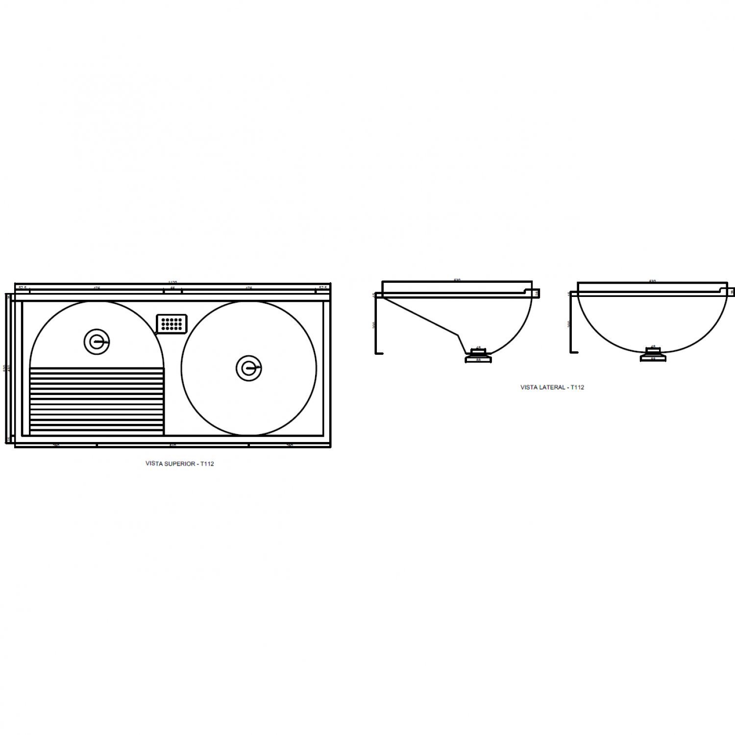 Tanque Duplo Grande Mármore Sintético Decoralita Cinza | MadeiraMadeira