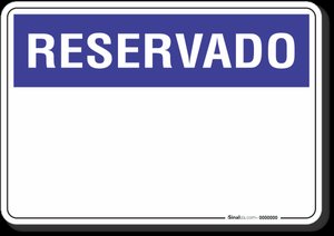 PLACA RESERVADO PERSONALIZADA | MadeiraMadeira