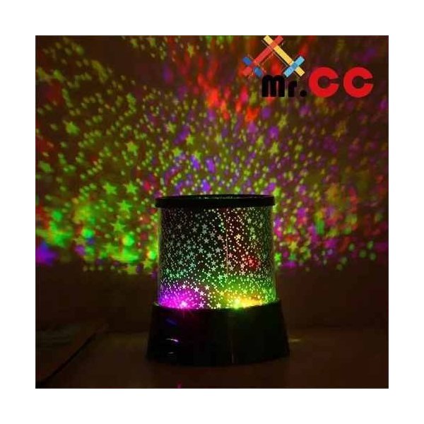 Luminária Abajur Romântico Projetor De Estrelas Star Master - preta ...