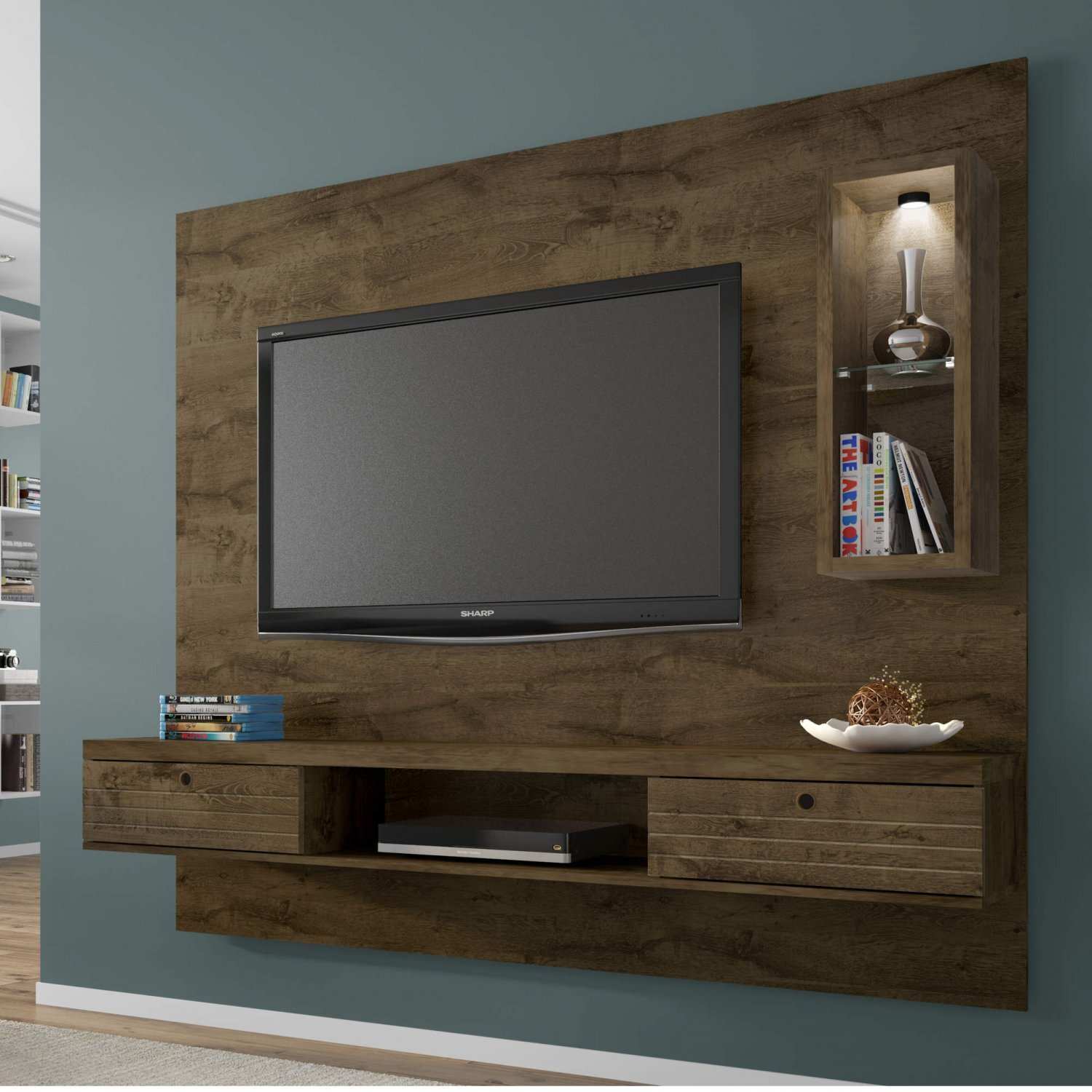 Painel para TV até 65 Polegadas com LED 2 Gavetas 1 Nicho Diamante II ...