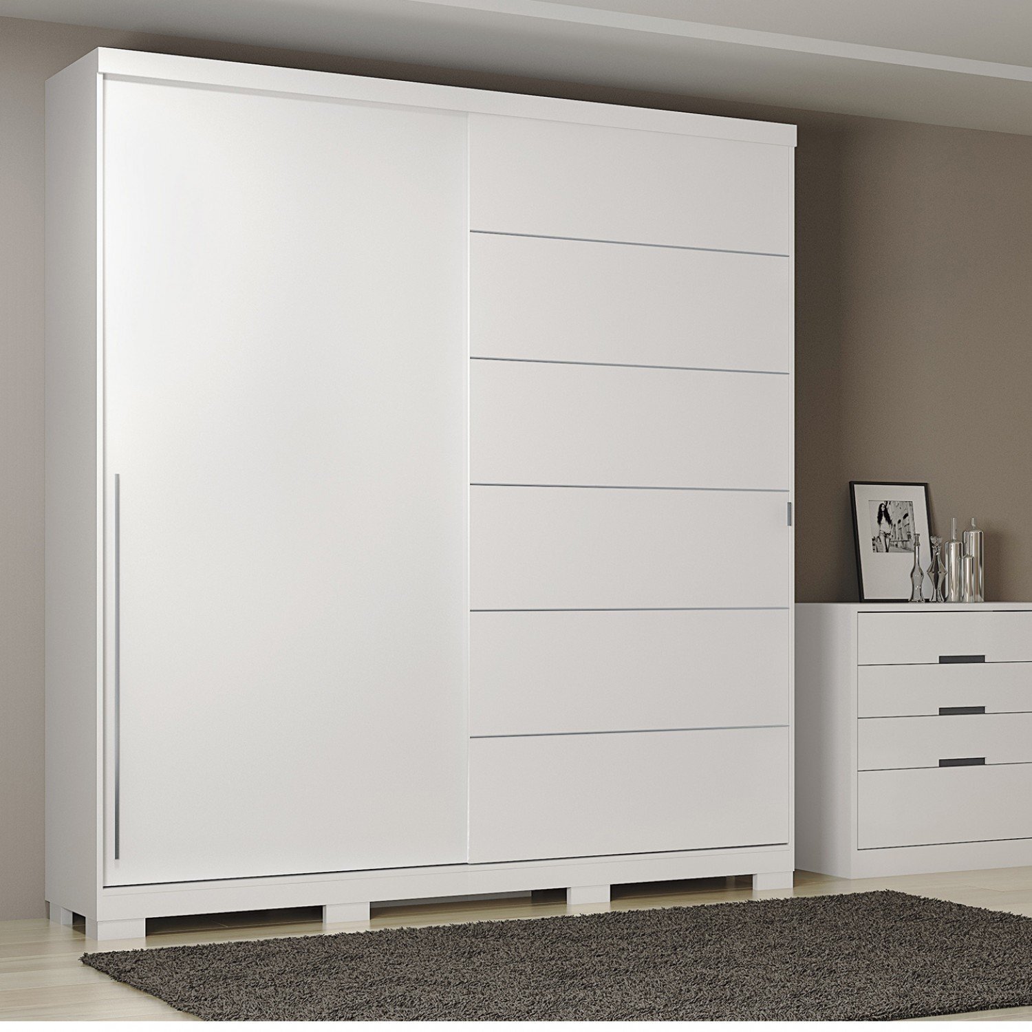 Guarda Roupa Solteiro com Espelho 2 Portas de Correr B572 Kappesberg ...