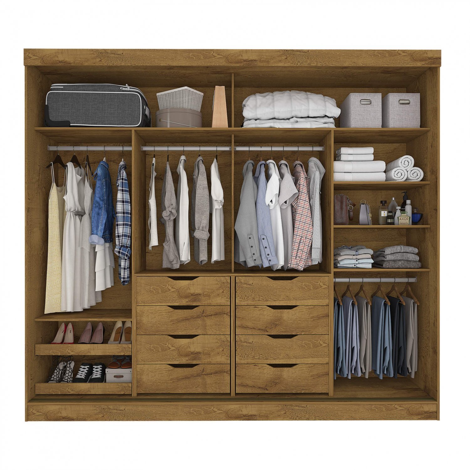 Guarda Roupa Casal com Espelho 2 Portas de Correr Maria Panan Móveis ...