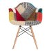 Cadeira Charles Eames Eiffel DAW - Tecido patchwork - Madeira clara | MadeiraMadeira