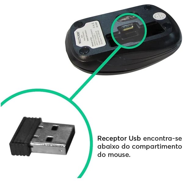 Teclado e Mouse Wireless Multilaser TC251, 2.4GHz, Teclas Flutuantes ...
