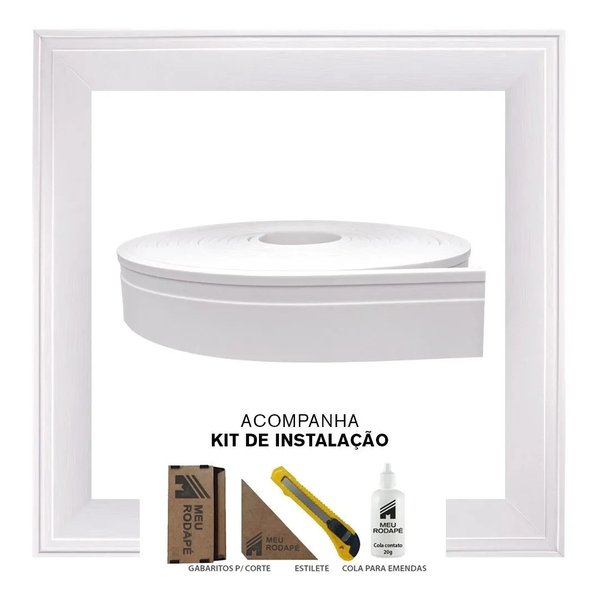 Rodapé EVA Autocolante Flexível 7cm - 15 Metros ref Rp16 | MadeiraMadeira