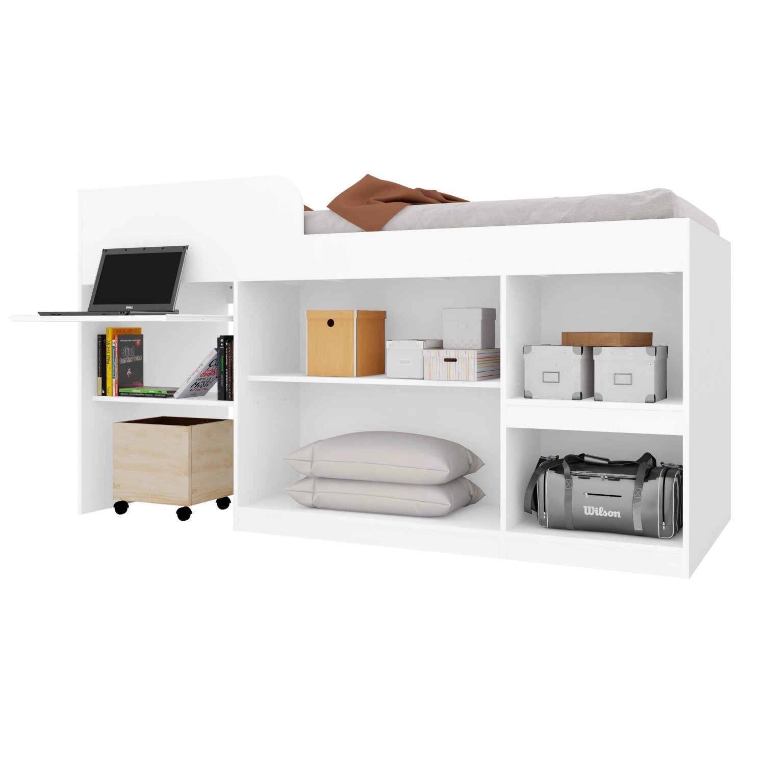 Cama Multifuncional Juvenille Quarto Art in Móveis Branco | MadeiraMadeira