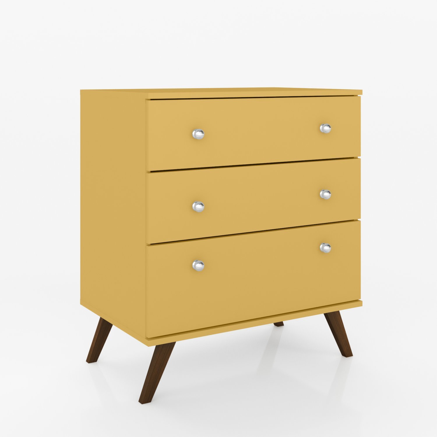 Cômoda Retrô 3 Gavetas RT3018 Movelbento Amarelo | MadeiraMadeira