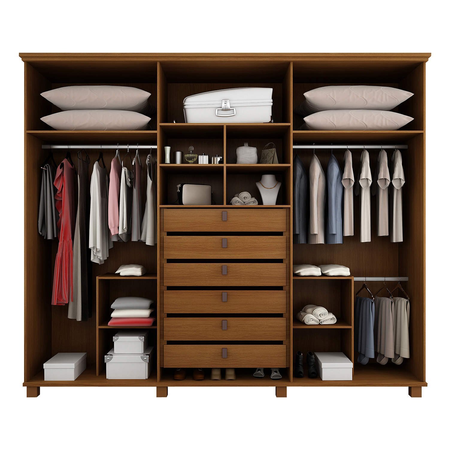 Guarda Roupa Casal 6 Portas 6 Gavetas Treviso Bianchi Móveis Imbuia ...