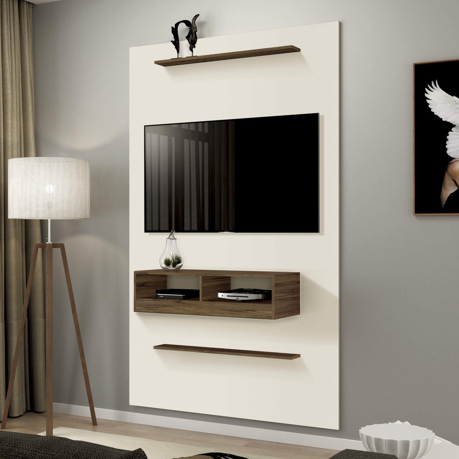 Painel para TV até 40 Polegadas Indy EDN Móveis Off White/Rovere ...