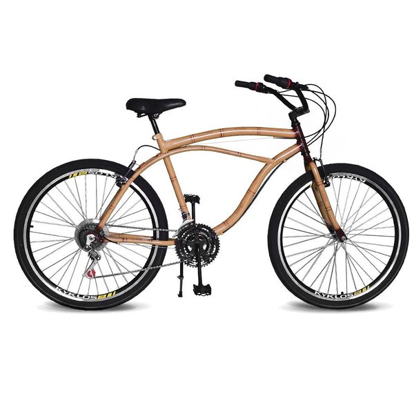 Bicicleta Kyklos Aro 26 Bambu Freio Manual A-36 21V Marrom Marrom ...