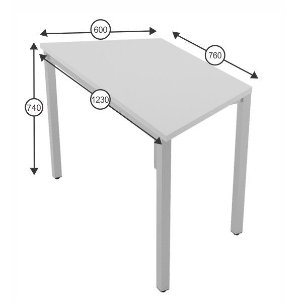 Mesa Treinamento Trapezoidal Modular - Cor Branca Branca | MadeiraMadeira