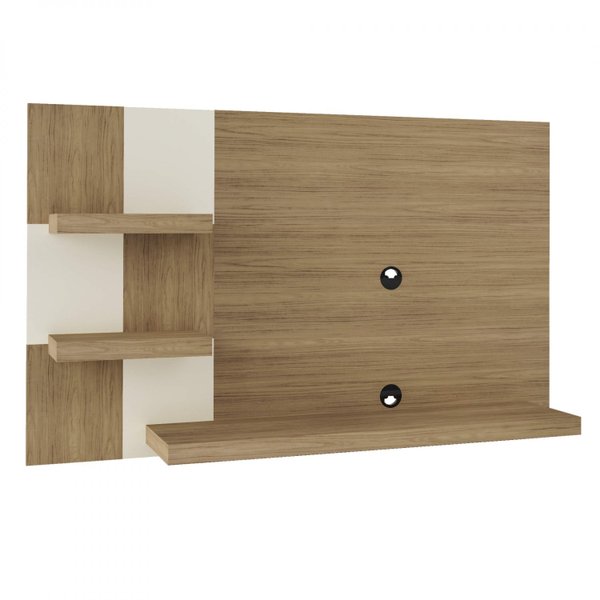 Painel para TV até 50 Polegadas 3 Prateleiras Chess Artely Carvalho/Off ...