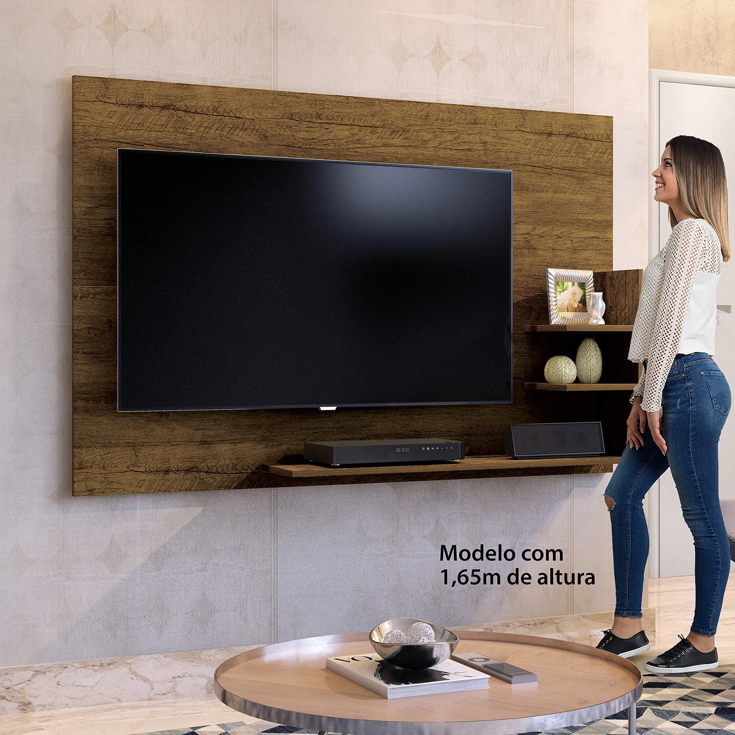 Painel para TV até 40 Polegadas 3 Prateleiras Exclusive Mavaular Canion ...