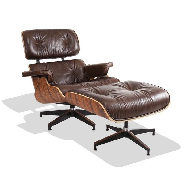 Poltrona Charles Eames Com Puff C.E Marrom C.E Marrom | MadeiraMadeira
