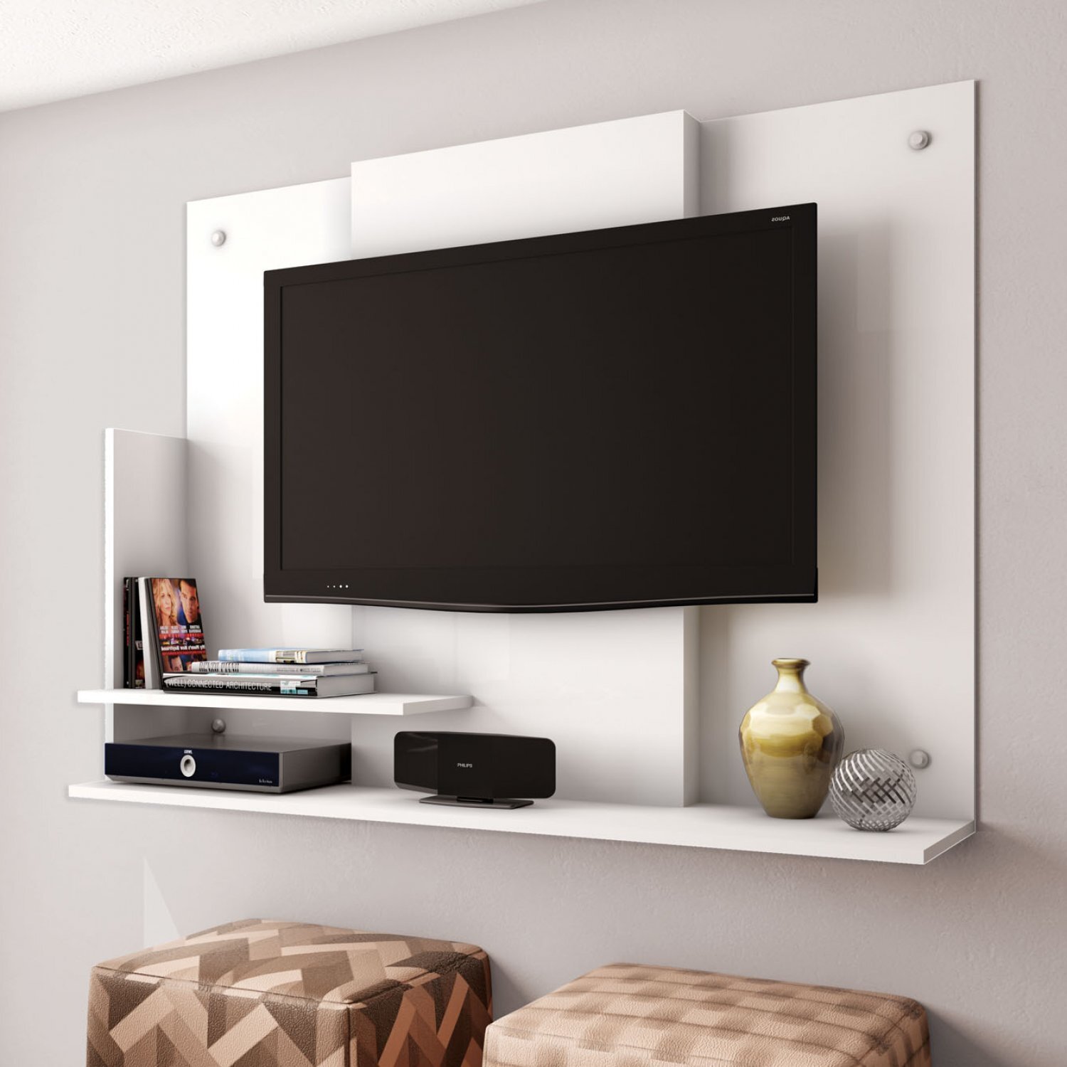 Painel para TV até 32 Polegadas Adapt Caemmun Branco | MadeiraMadeira