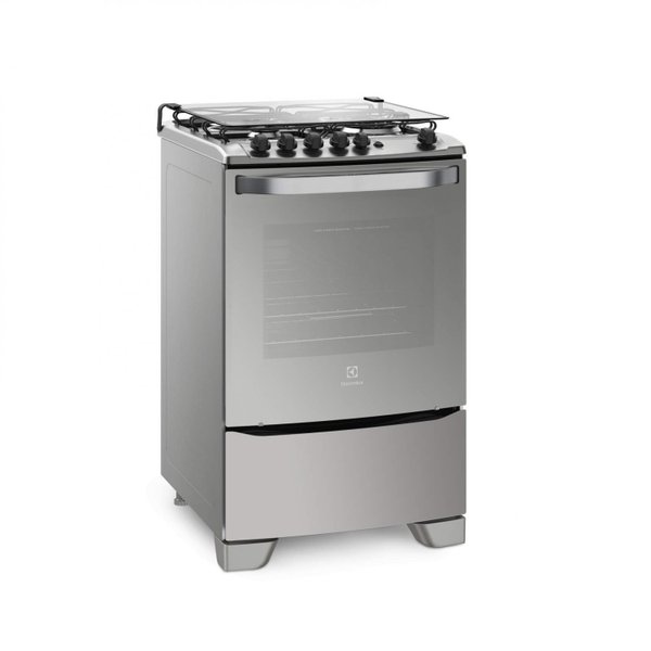 Fogão 4 Bocas Electrolux 56TAX com Timer Automático Bivolt Prata ...