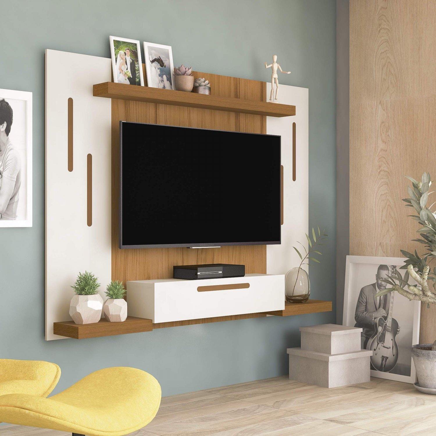 Painel para TV 50 Polegadas 1 Porta 1 Prateleira Cronos Artely Off ...