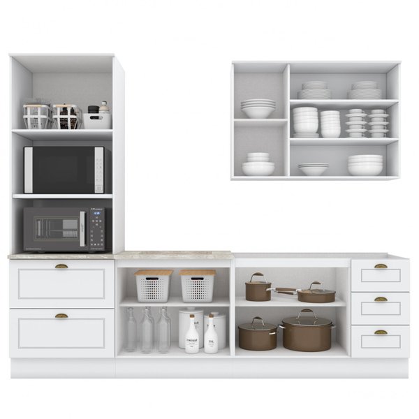 Cozinha Completa 4 Peças com Torre Quente e Balcão para Pia Emily Henn ...