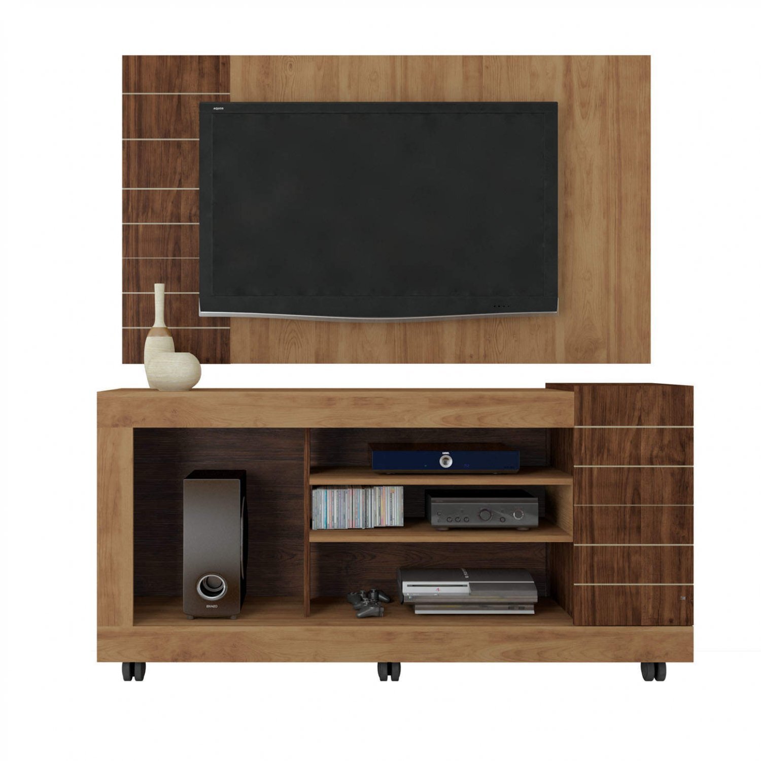 Rack com Painel para TV até 50 Polegadas Goya Premium Caemmun Buriti ...