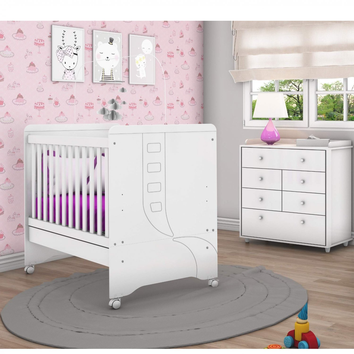 Quarto de Bebê Completo com Berço Mini Cama e Cômoda Benjamin Espresso ...