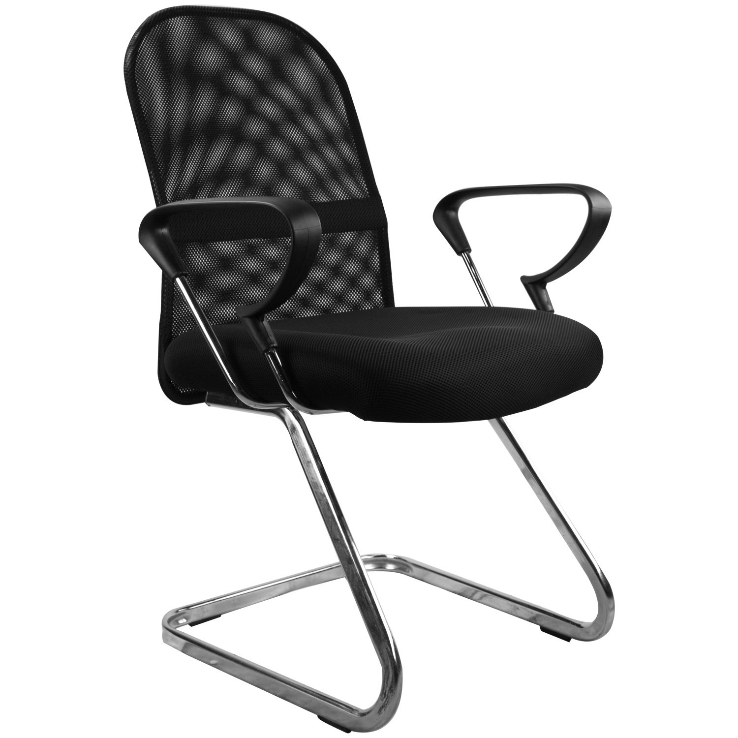 Cadeira Interlocutor em Tela Mesh com Base Cromada - TCE12 | MadeiraMadeira