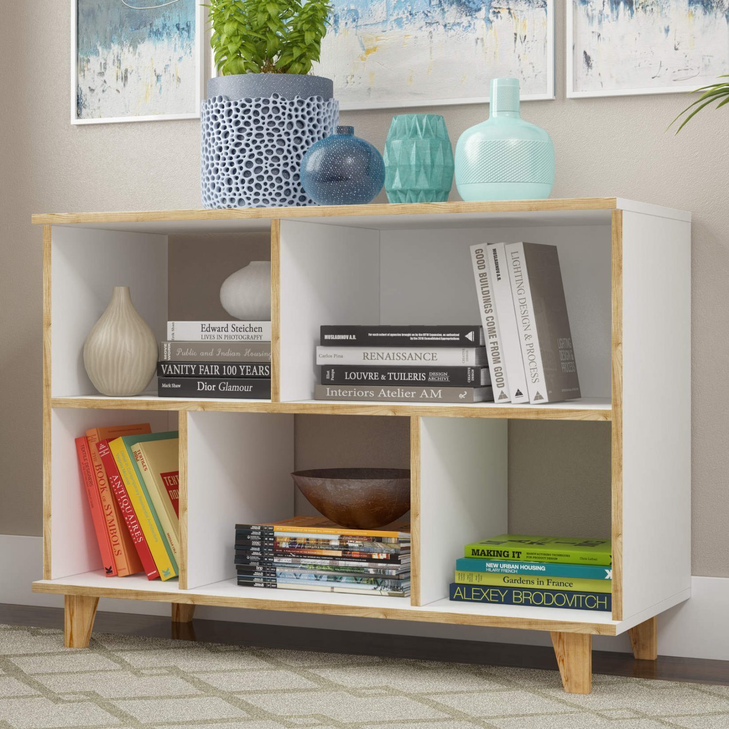 Estante para Livros Baixa Oslo Retrô BRV Móveis - MadeiraMadeira