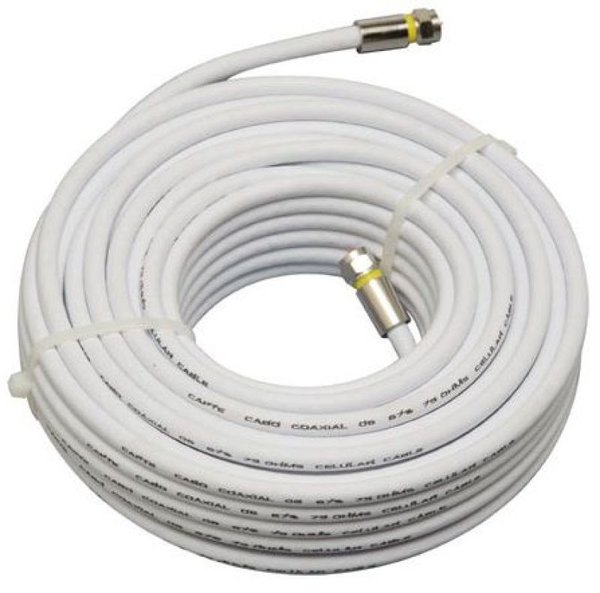 Cabo Rg6 Branco 10m Cabo Coaxial Rg06 Para Antena Tv Pronto ...