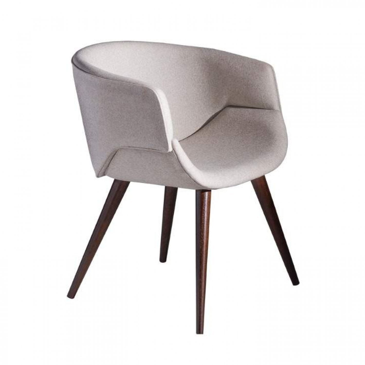 Cadeira Acolchoada com Braços e Base de Madeira Rain Grebel Móveis ...