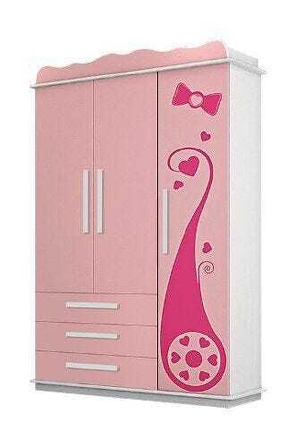 Guarda Roupa Infantil Bela - Rosa Rosa | MadeiraMadeira