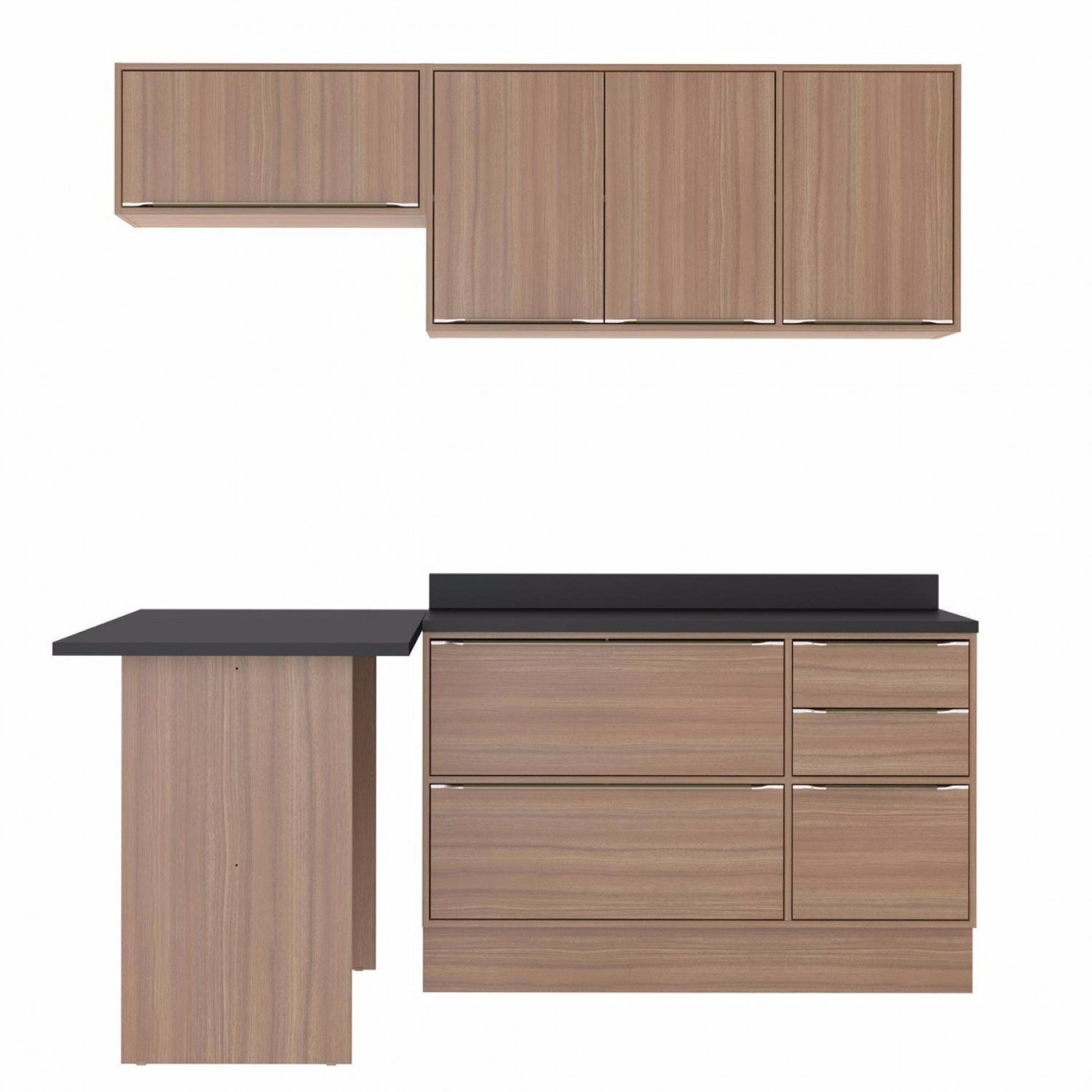 Cozinha Completa 5 Módulos 6 Portas e Rodapés Calábria Multimóveis ...