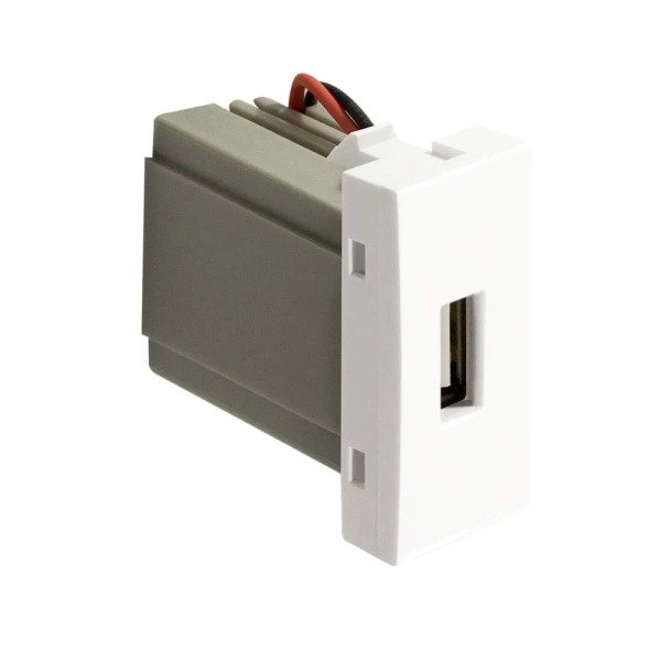 Módulo Pró tomada usb bivolt 1A/5Vcc branco Alumbra Branco | MadeiraMadeira