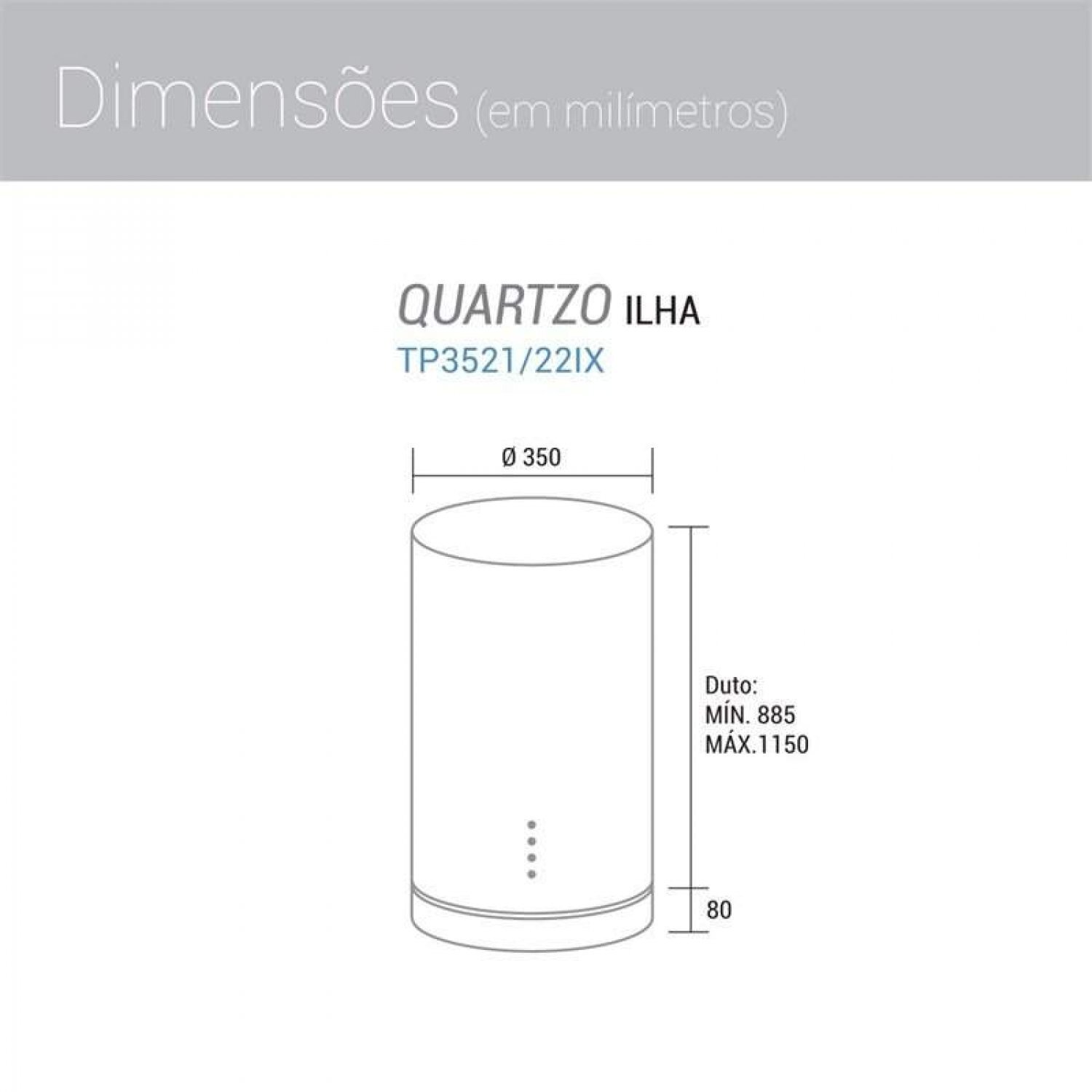 Coifa Ilha Redonda Quartzo 35cm TP3521IX Suggar 127V Inox | MadeiraMadeira
