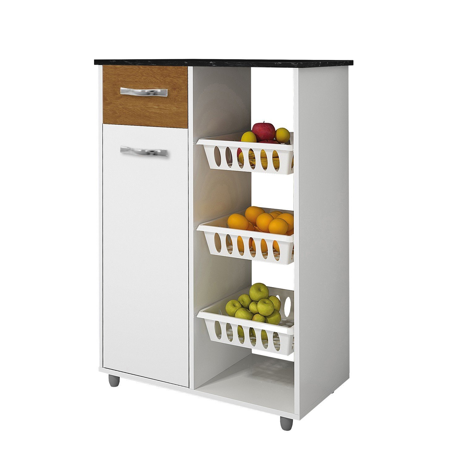 Fruteira Multiuso 1 Porta 1 Gaveta Nova Croácia Flex Color CHF Branco ...