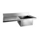 Tampo Pia Aço Inox Industrial com Cuba 50x40x25cm (Direito) - 120x70cm ...