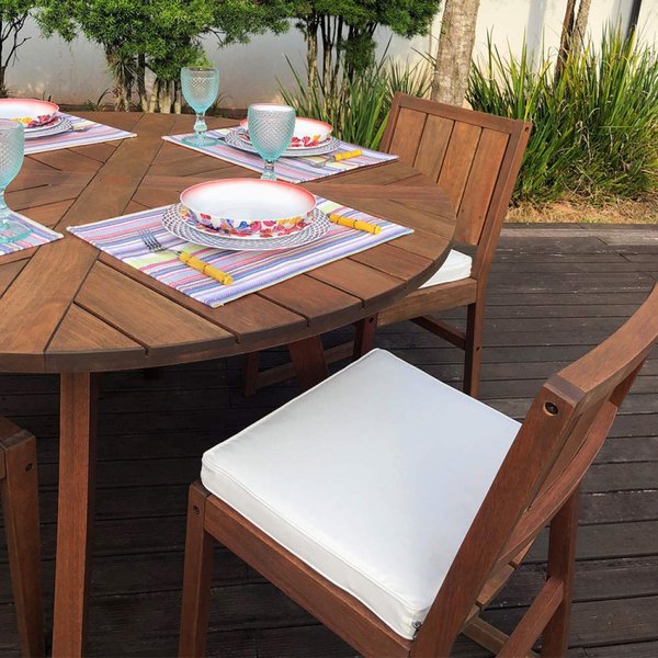 Mesa Redonda para Jardim Madeira Maciça Malta Espresso Móveis Polisten ...
