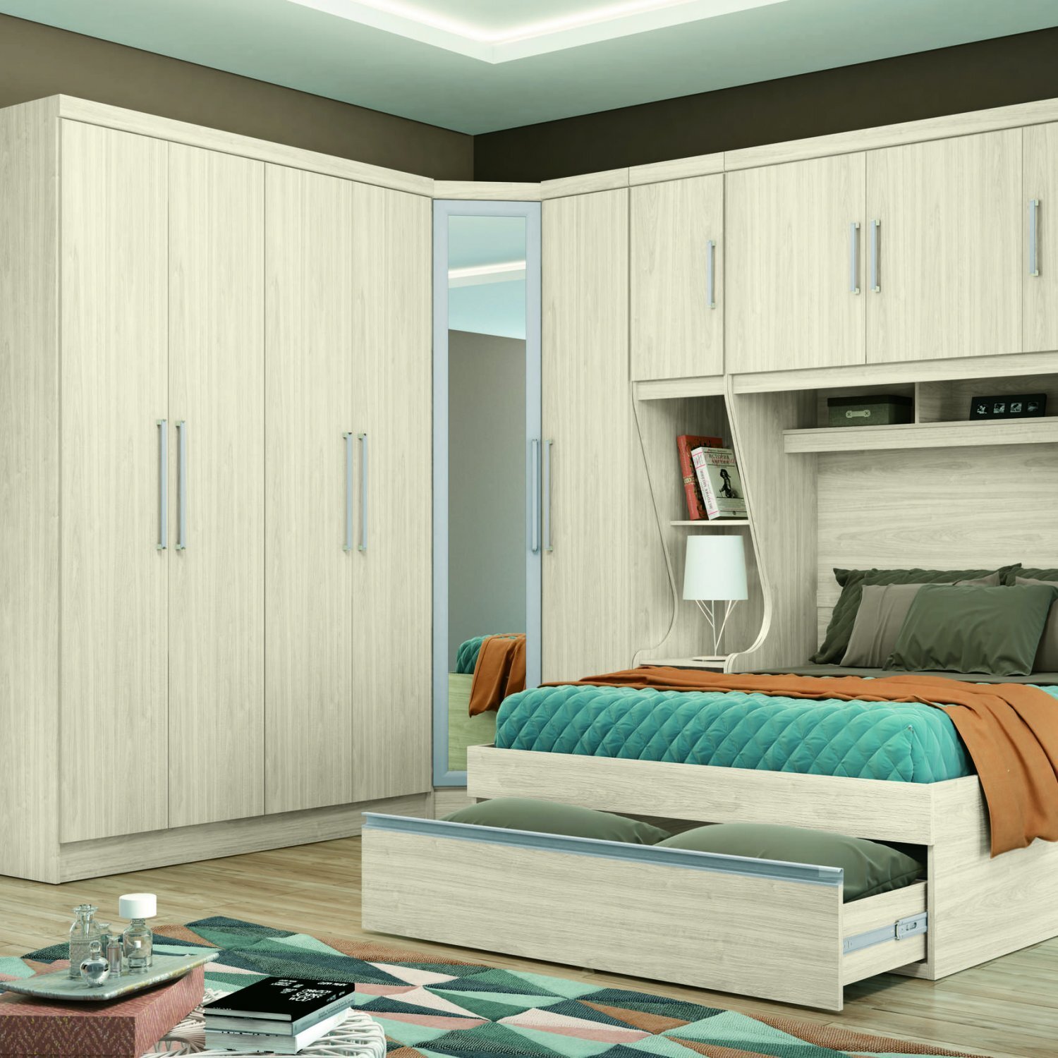 Guarda Roupa Modulado Canto Oblíquo 1 Porta Nobre Móveis Castro Nudi ...