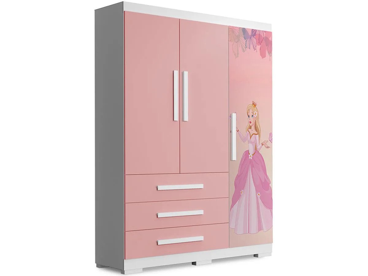 Guarda Roupa / Roupeiro Princesa - Rosa Rosa - MadeiraMadeira