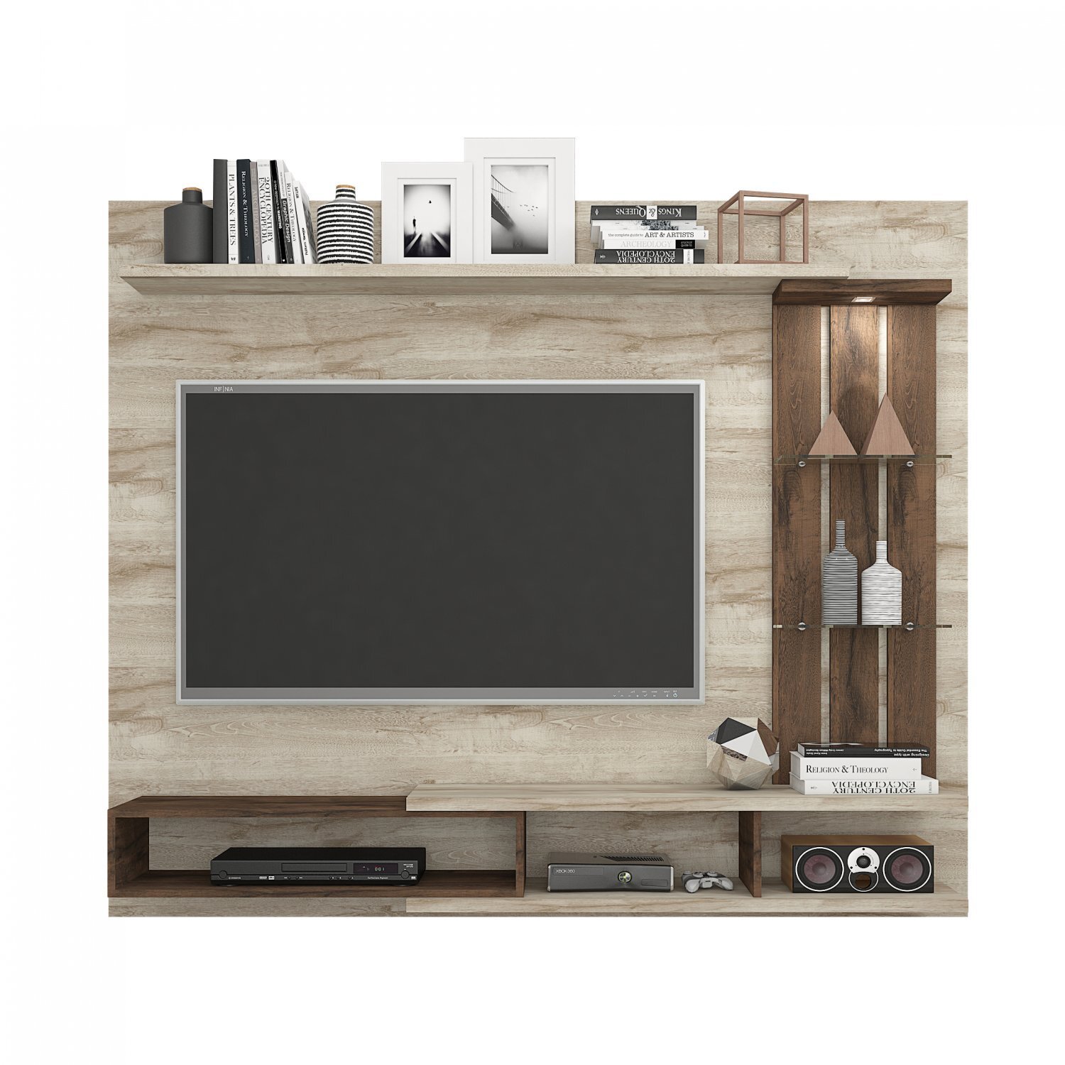 Painel para TV até 55 Polegadas com LED Vitória Permobili Rústico/Café ...