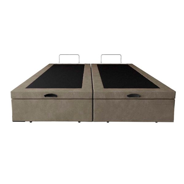 Base Box Baú Queen Bipartido Santo Box Suede Bege 47x158x198 ...